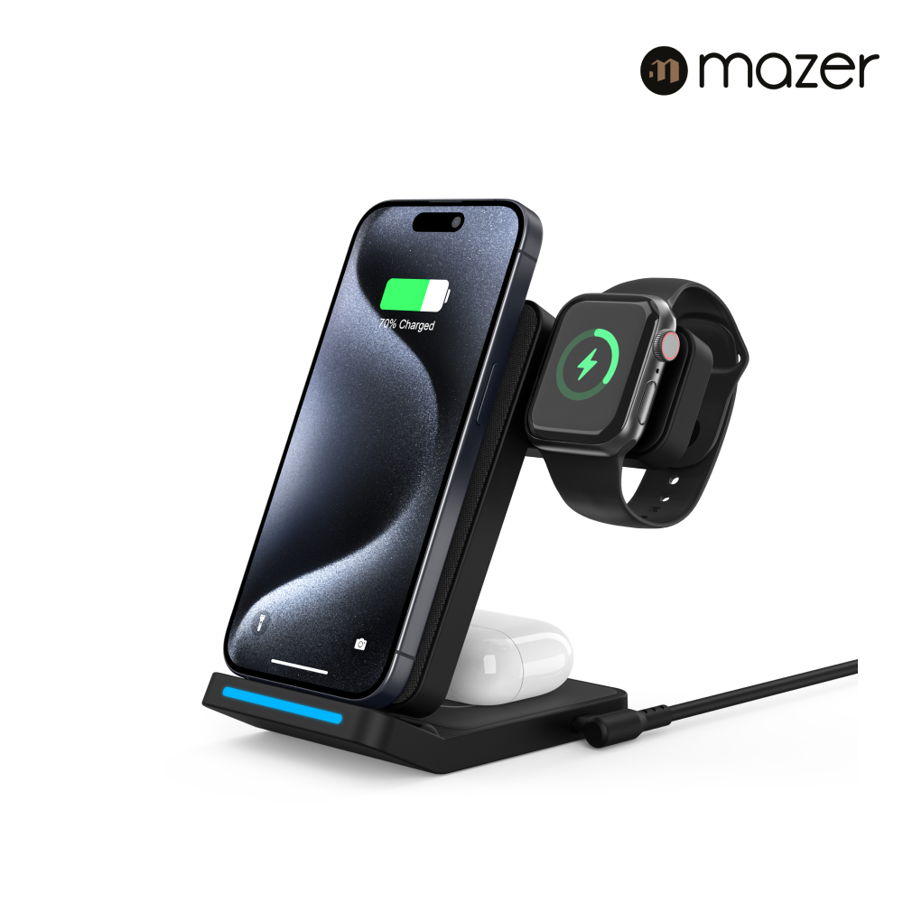 Mazer WiFold V3 25W Foldable 3-in-1 Wireless Charging Stand – Murano ...